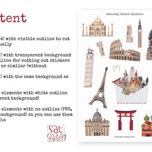 Stickerpack world Tour Digital File Ready to Print and Cut Stickers for ...