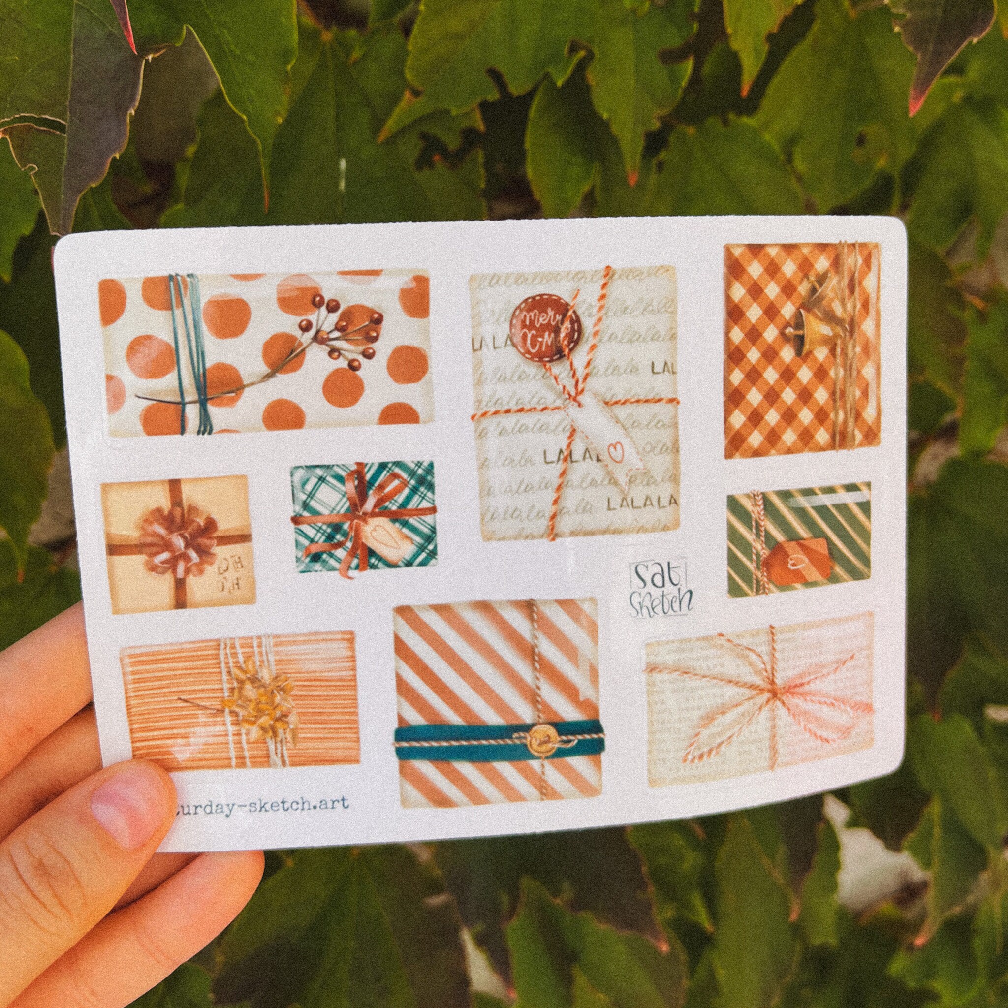 Stickers vintage Christmas Gifts Sticker Sheet Gift Packaging Small ...