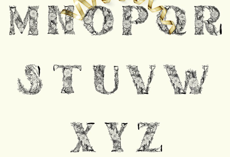 Victorian Elegance Unveiled: Explore Exquisite Floral Alphabet Set for ...