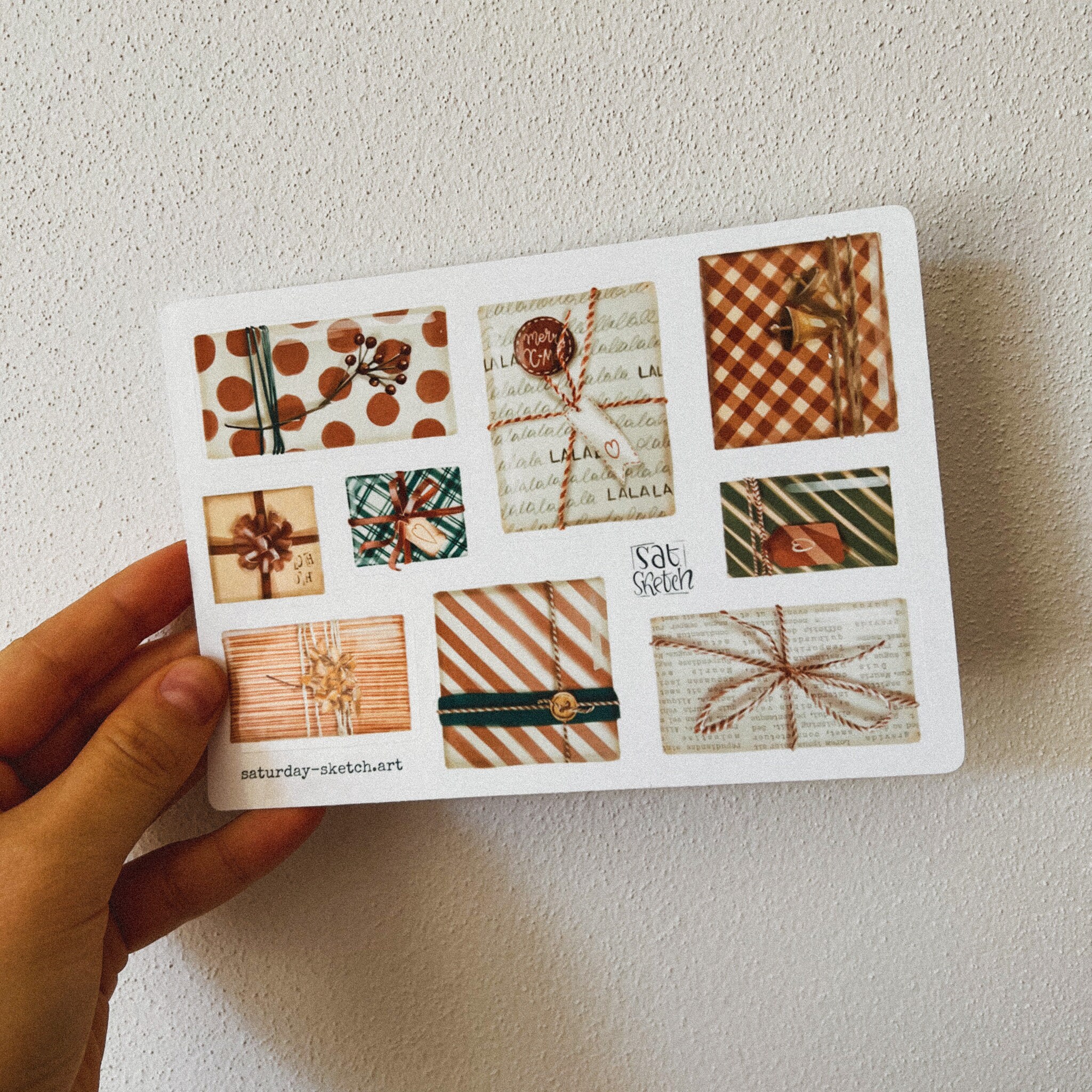 Stickers vintage Christmas Gifts Sticker Sheet Gift Packaging Small ...