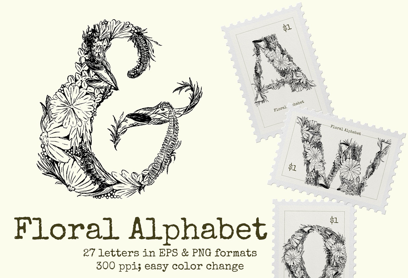 Victorian Elegance Unveiled: Explore Exquisite Floral Alphabet Set for ...
