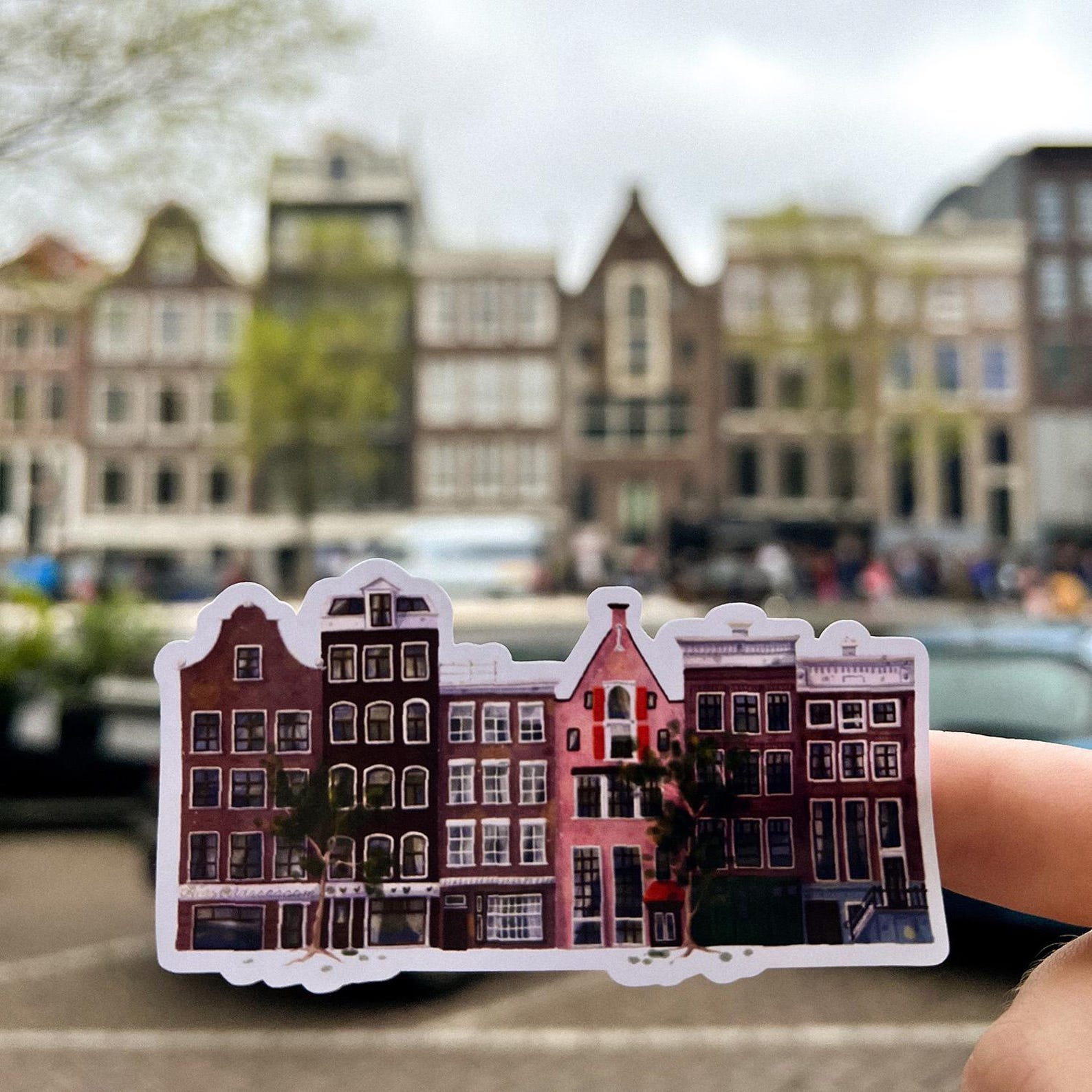 Amsterdam Sticker Pack Illustrated Vinyl Stickers, Dutch Canal Houses ...