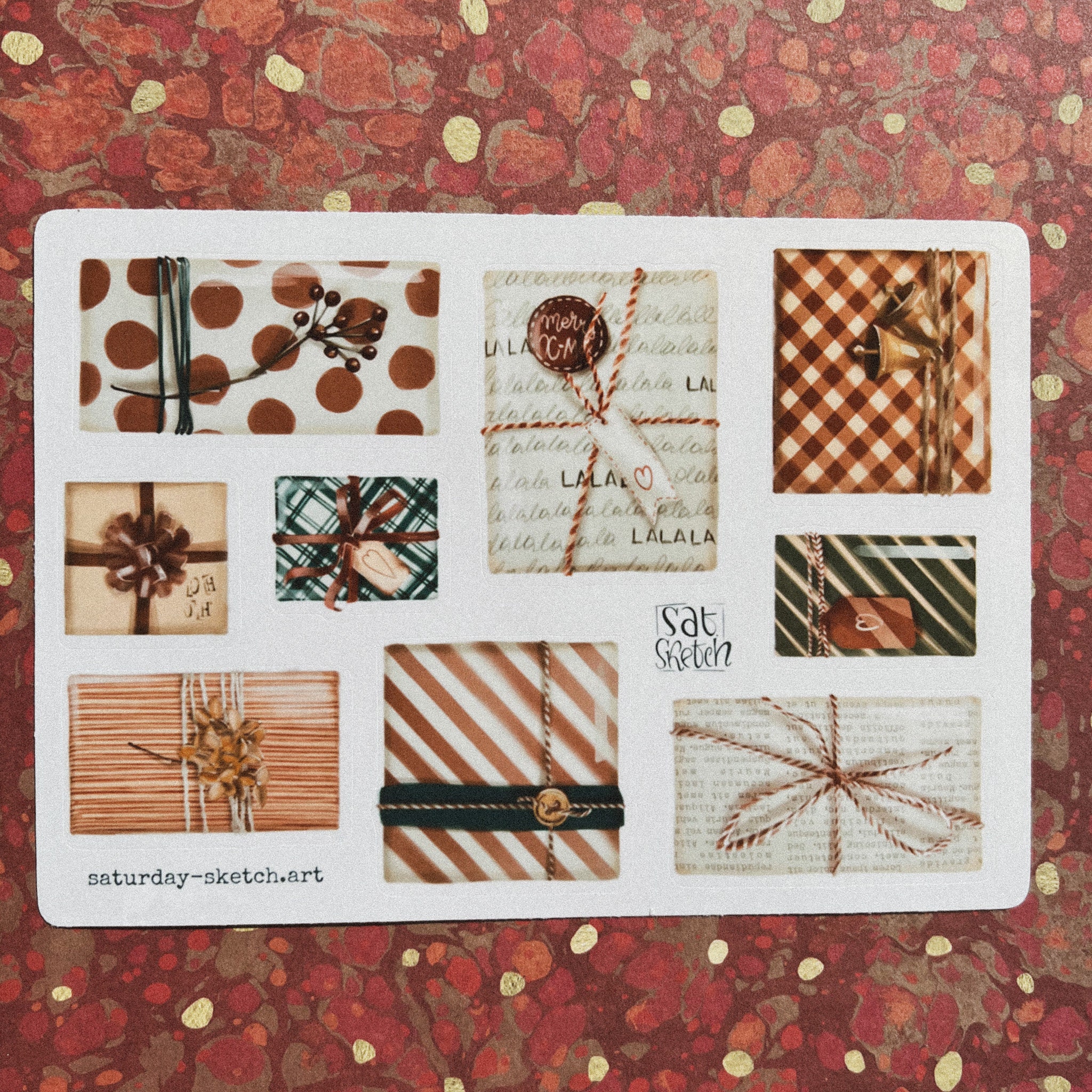 Stickers vintage Christmas Gifts Sticker Sheet Gift Packaging Small ...