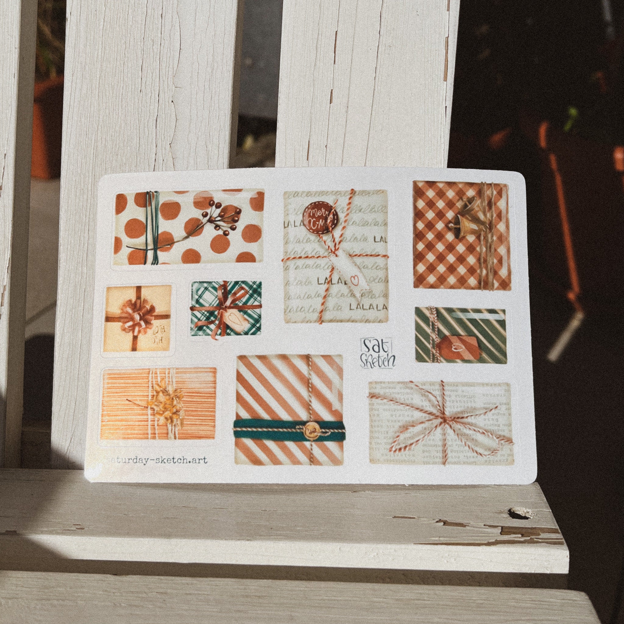 Stickers vintage Christmas Gifts Sticker Sheet Gift Packaging Small ...