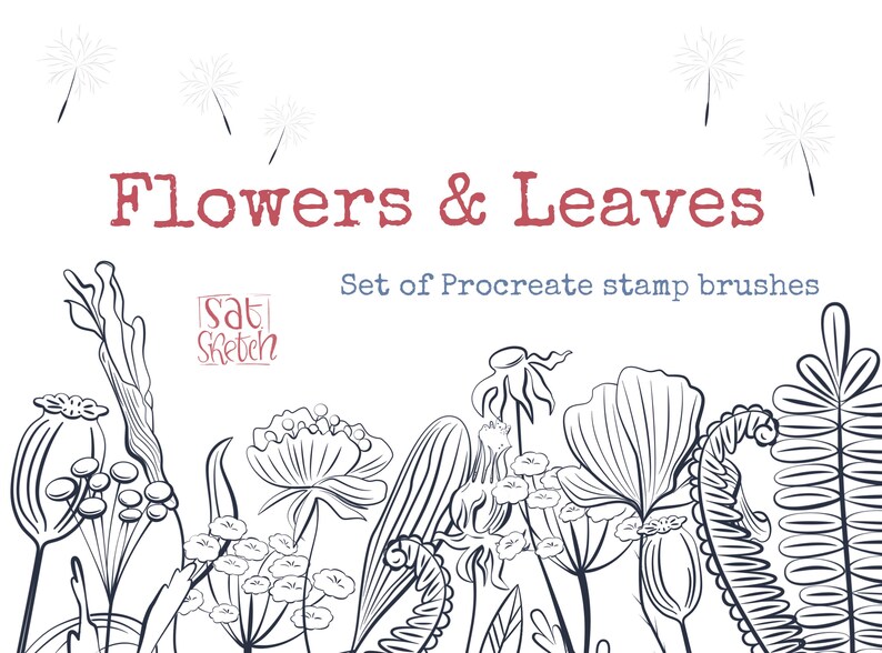 Flowers & Leaves Procreate Stamp Brushes - Etsy
