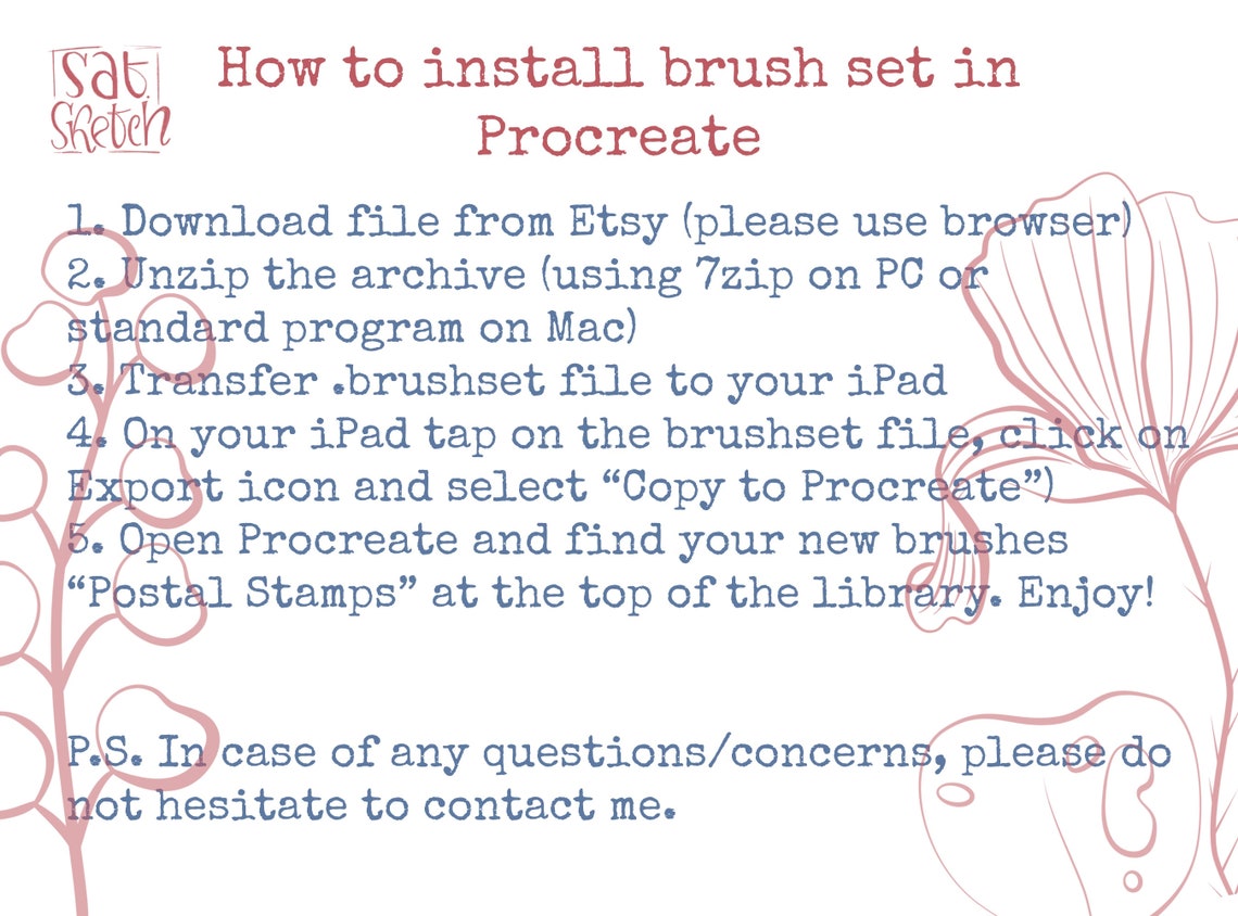 Flowers & Leaves Procreate Stamp Brushes - Etsy