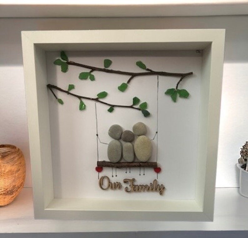 Family Pebble Frame, Personalised Gifts, Family Pebble Art, Family ...