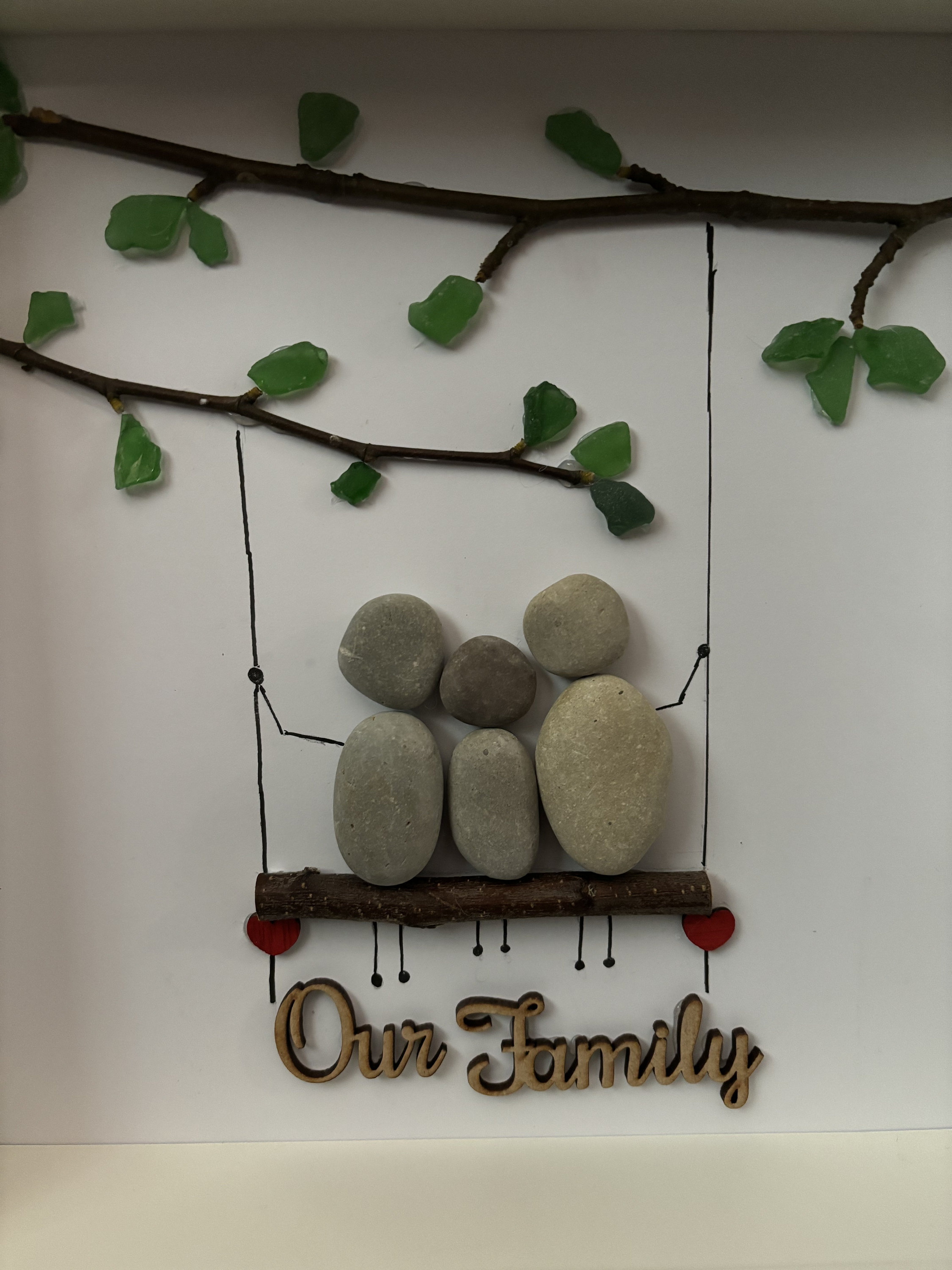 Family Pebble Frame, Personalised Gifts, Family Pebble Art, Family ...