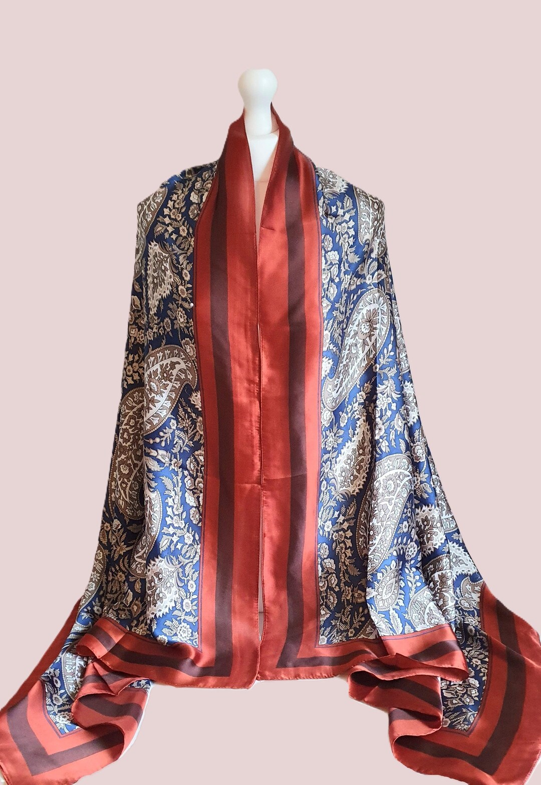 Luxury Soft Silky Scarf, Vintage Design Scarf, Personalised Gift for ...