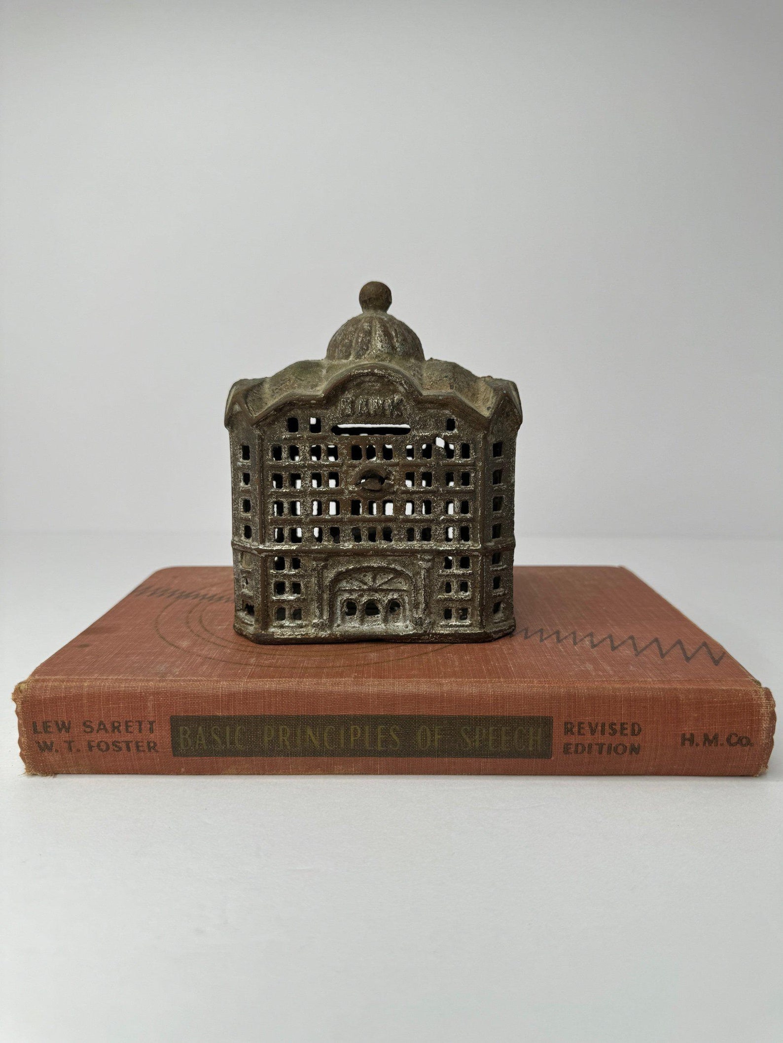 Victorian Antique Cast Iron bank Building Coin Bank - Etsy