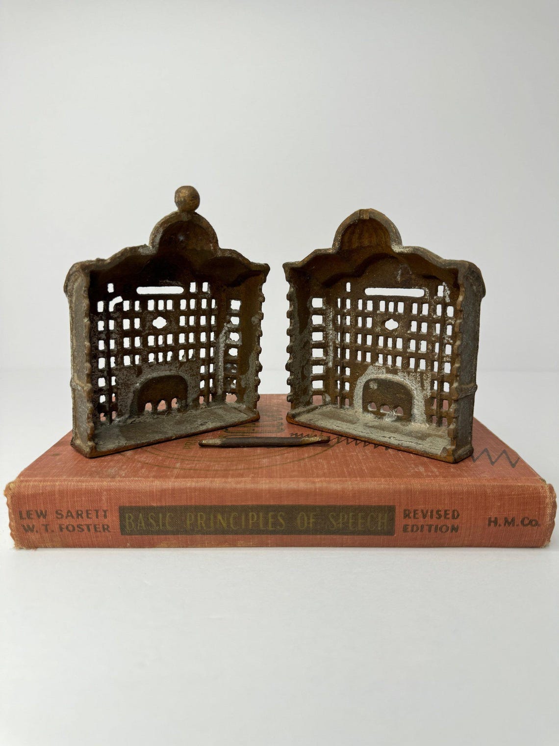 Victorian Antique Cast Iron bank Building Coin Bank - Etsy