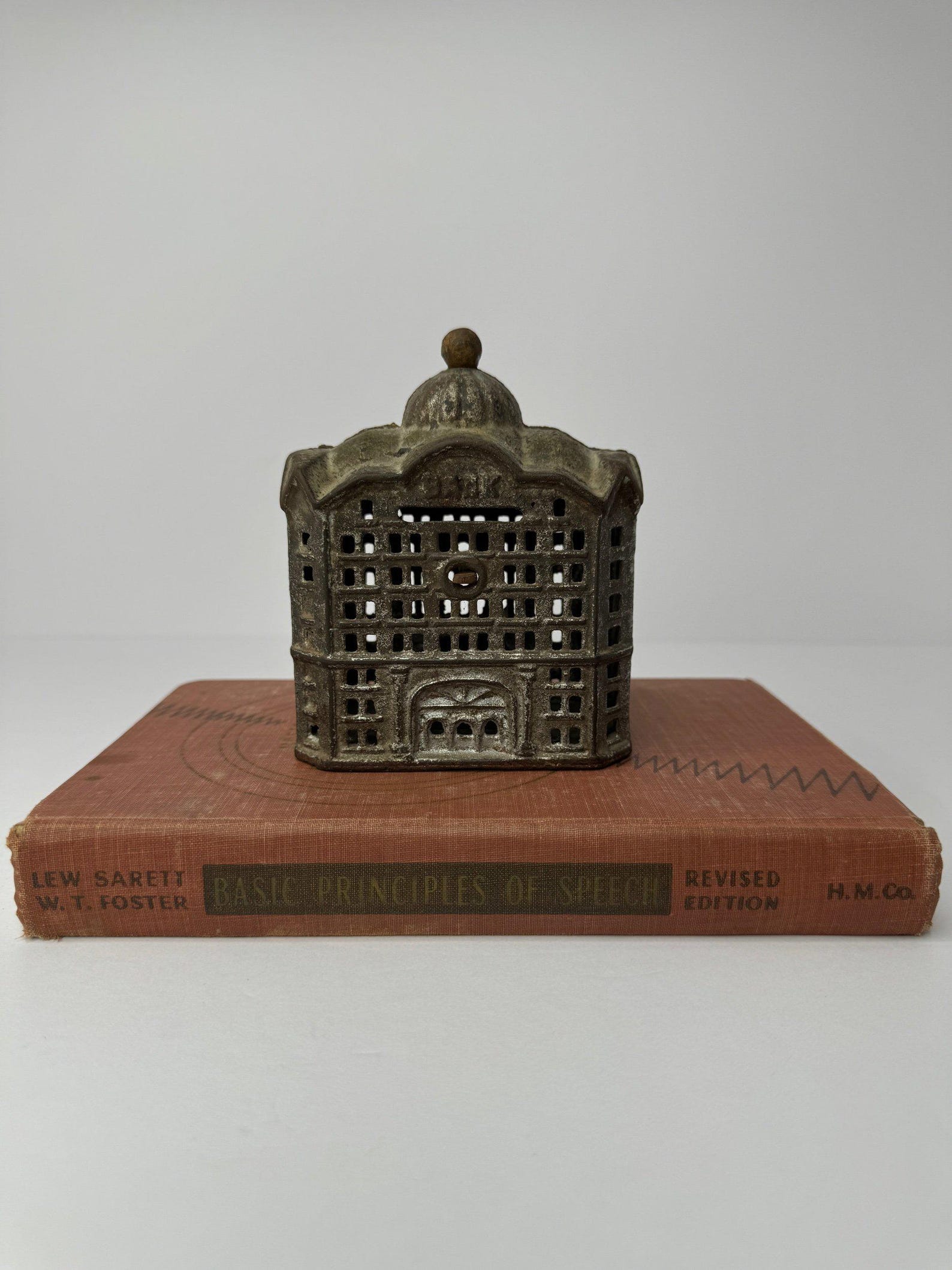Victorian Antique Cast Iron bank Building Coin Bank - Etsy
