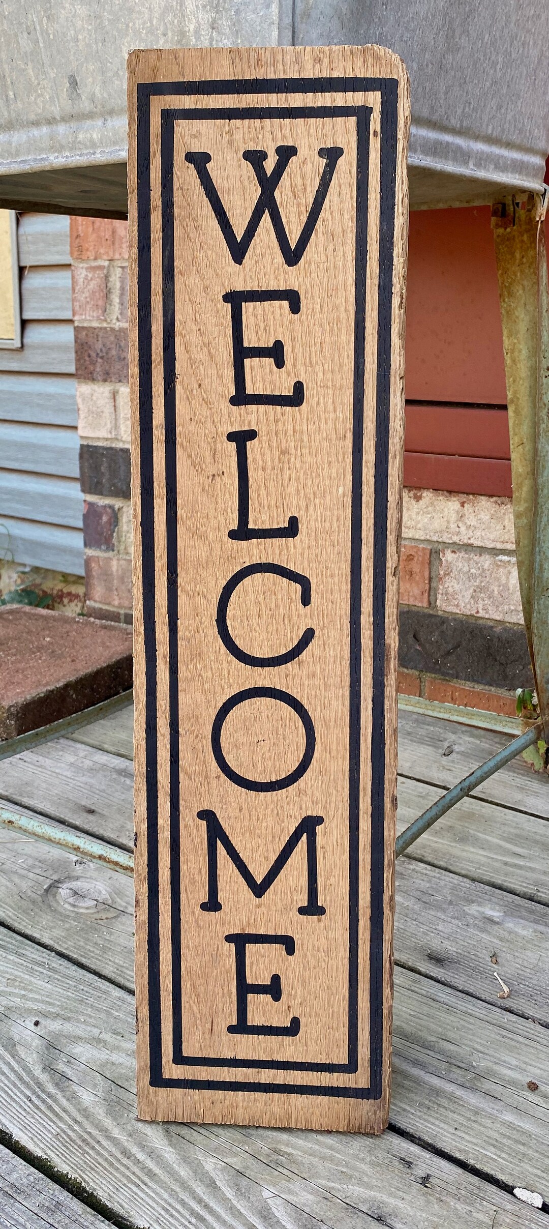 Barn Wood Welcome Sign Hand Painted Salvaged Wood Farmhouse - Etsy