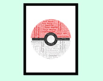 Pokeball Word Art - Etsy