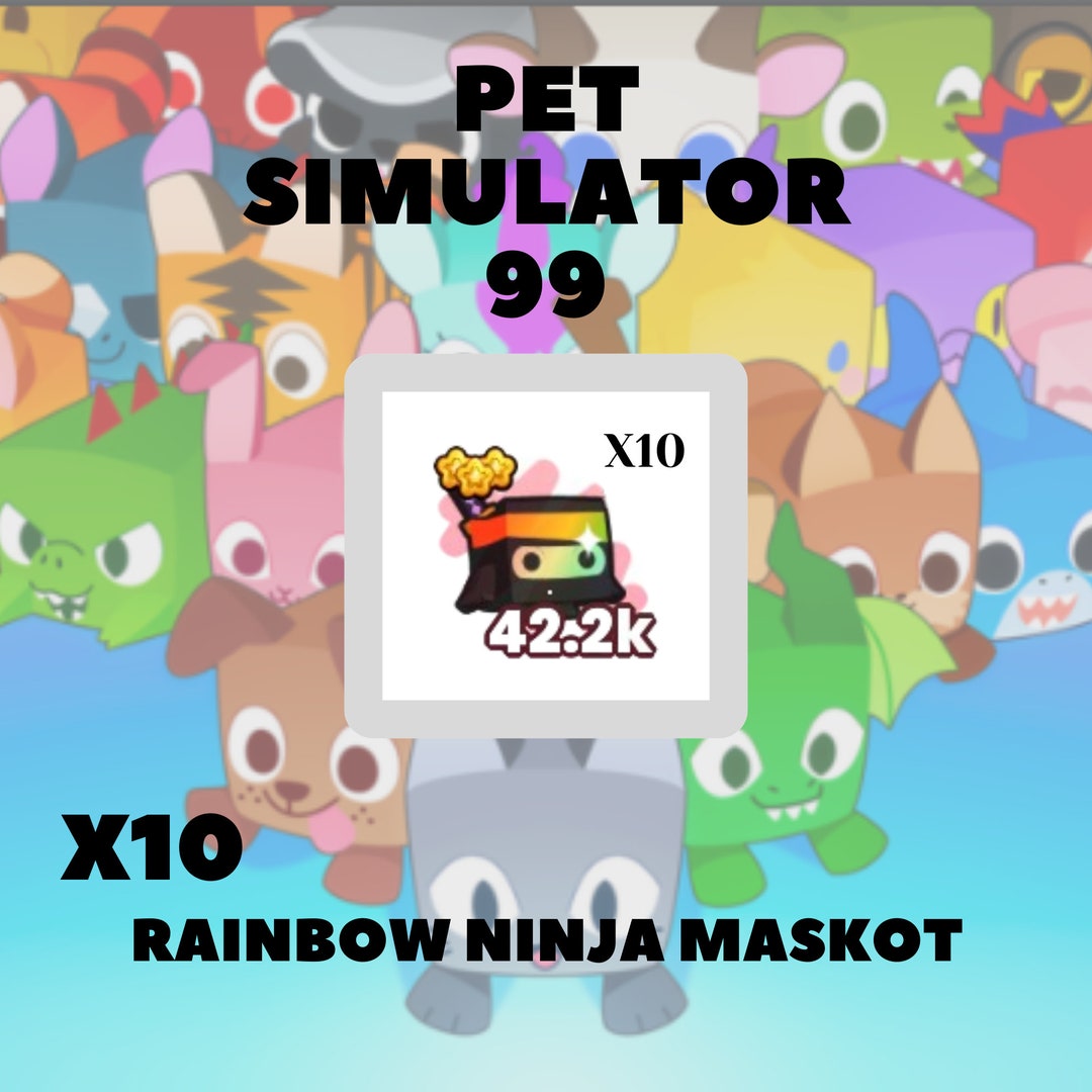 Roblox Pet Sim Simulator 99 PS99 10X Rainbow Ninja Maskot OP - Etsy