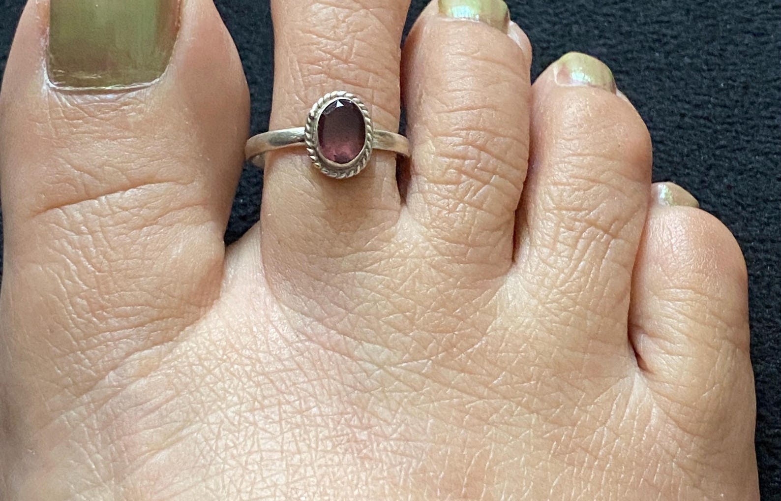 Sterling Silver 925 Toe Ring, Stone Toe Ring, Foot Jewelry, Adjustable ...