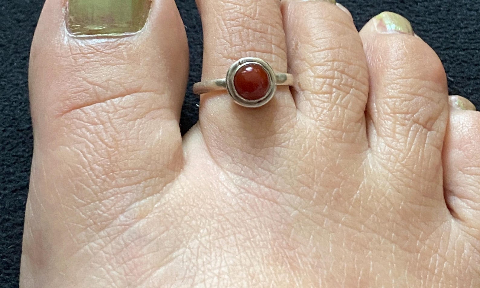 Sterling Silver 925 Toe Ring, Stone Toe Ring, Foot Jewelry, Adjustable ...