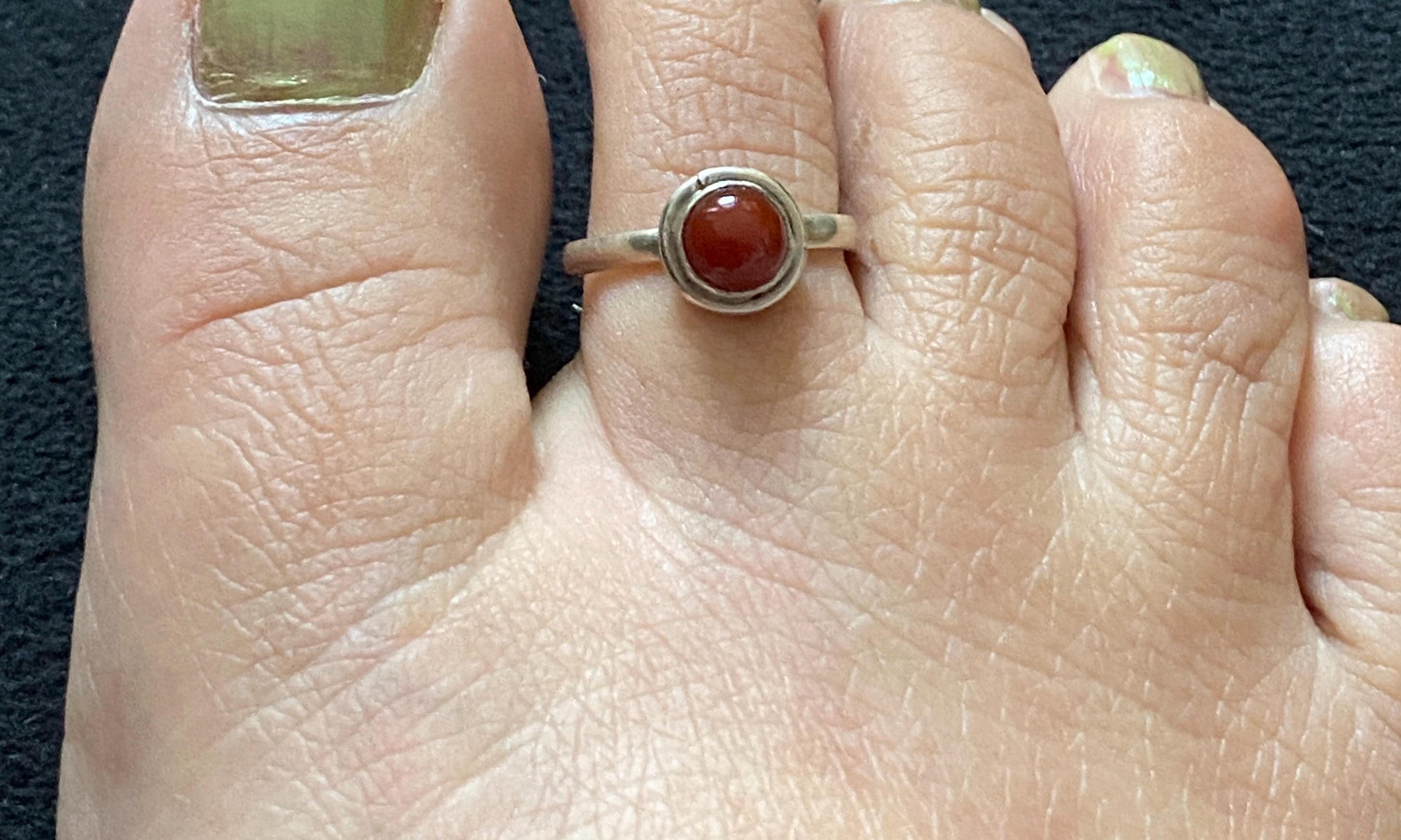 Sterling Silver 925 Toe Ring, Stone Toe Ring, Foot Jewelry, Adjustable ...