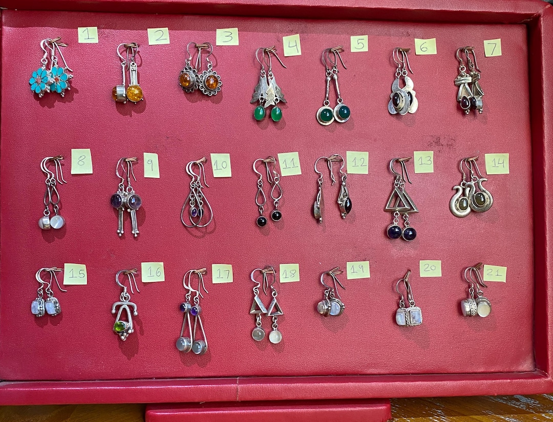 Handmade Silver Gemstone Earrings Authentic Nepali Jewelry Unique ...