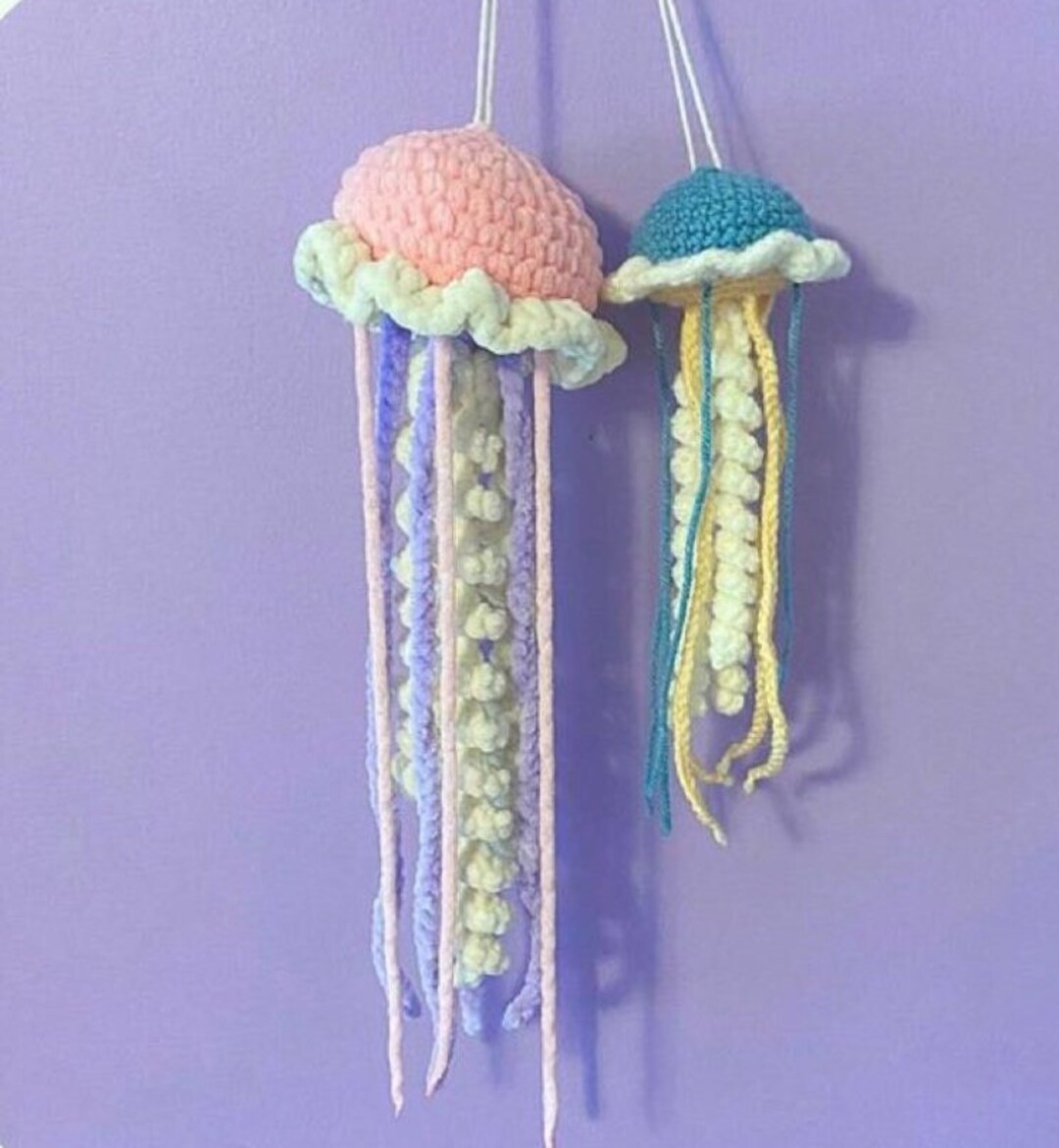 Knitted Jellyfish Decoration Hanging Home Decor Boho Style Sea Lovers ...