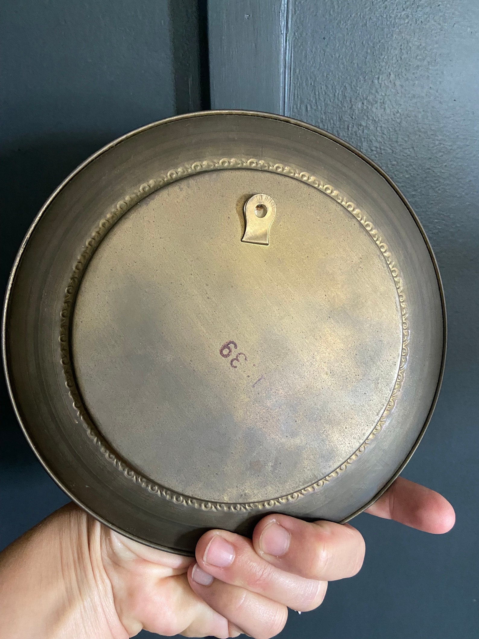 Vintage Brass Circle Foil Art Plate - Etsy