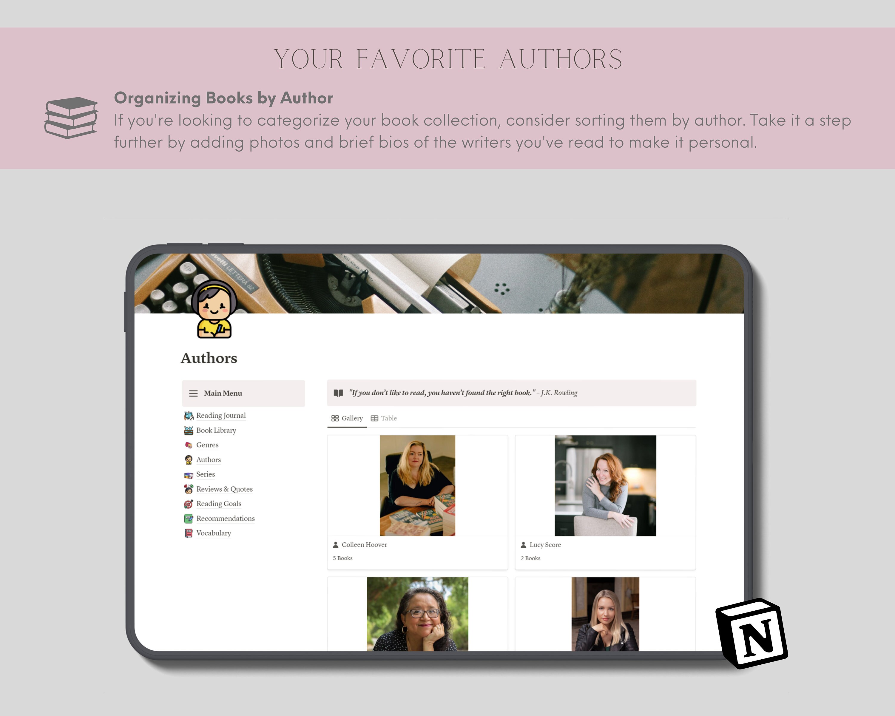 Reading Journal Notion Template Reading Tracker Notion Book Tracker ...