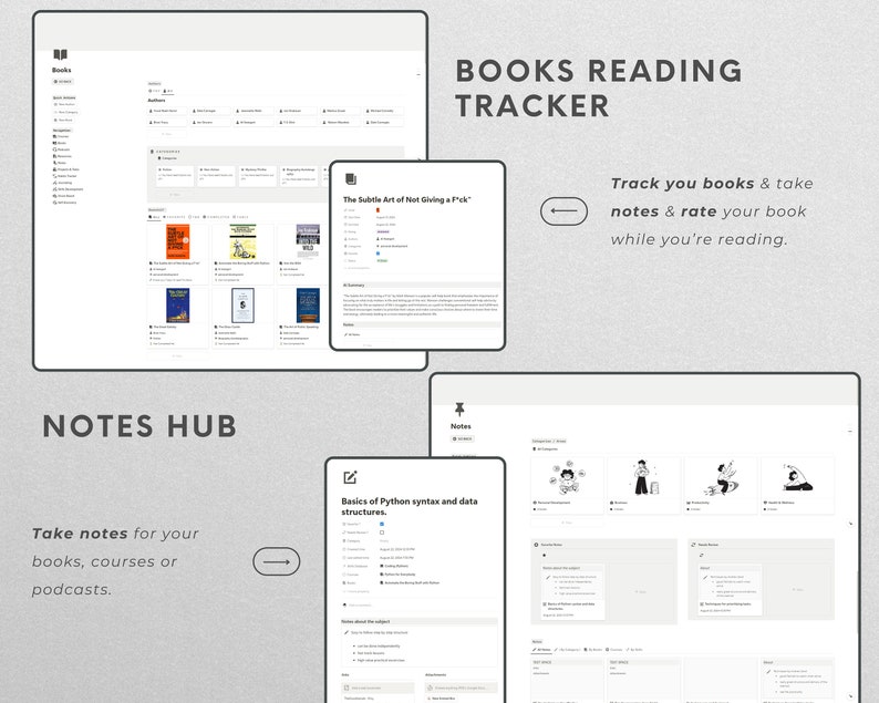 Learning Notion Template Online Course Tracker All-in-one Self Growth ...