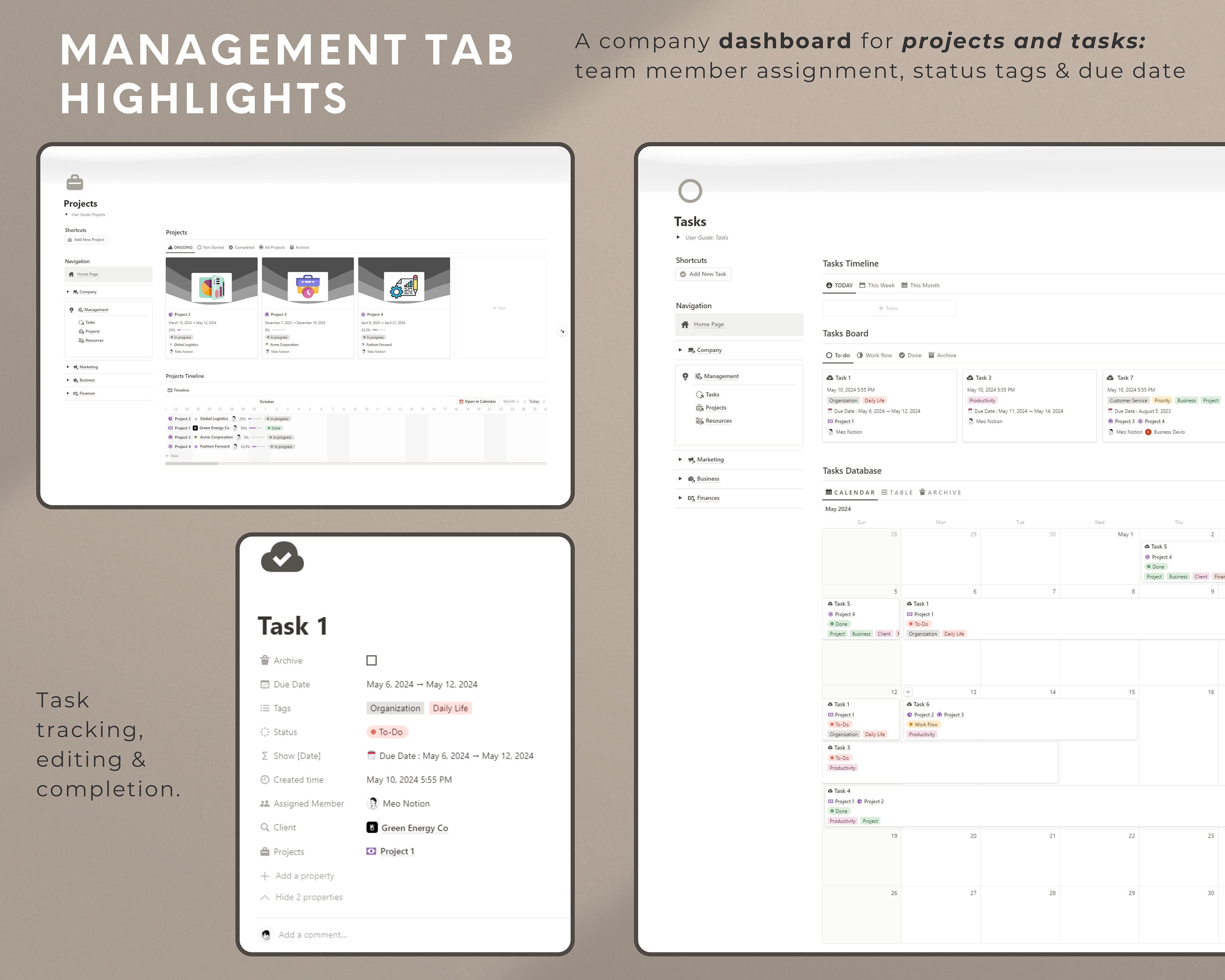 Notion Small Business OS Template Notion Planner Project Management Business Planner Notion ...