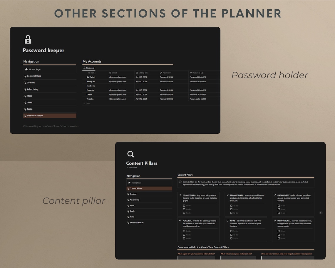 Vtuber Schedule Notion Planner Twitch Content Planner Stream Schedule ...