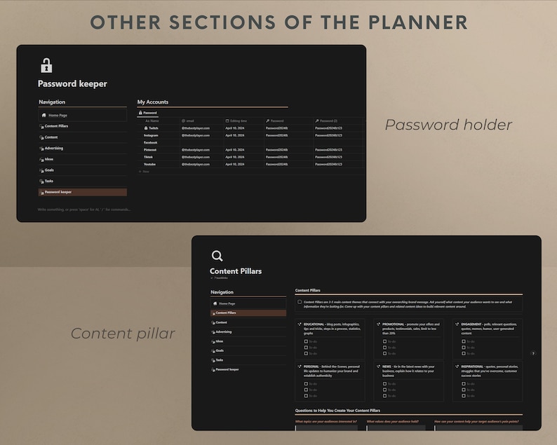 Vtuber Schedule Notion Planner Twitch Content Planner Stream Schedule ...