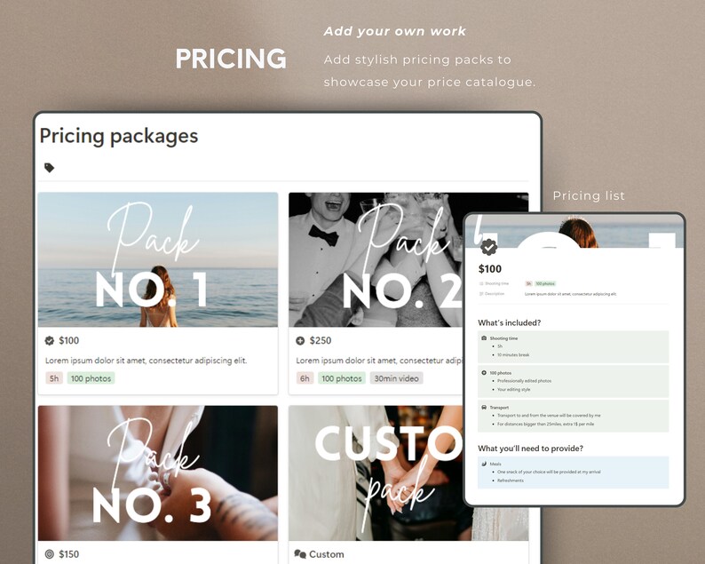 Photography Service Price List Template Photographer Portfolio Website ...