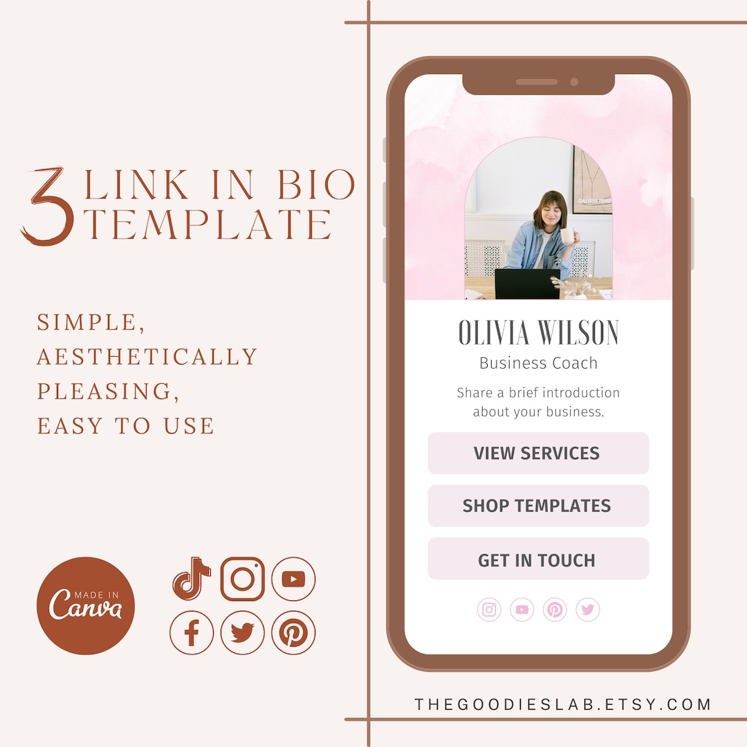 Link in Bio Template Canva Template Instagram Template Media - Etsy