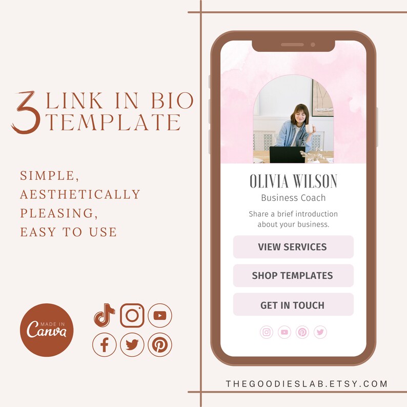 Link in Bio Template Canva Template Instagram Template Media - Etsy