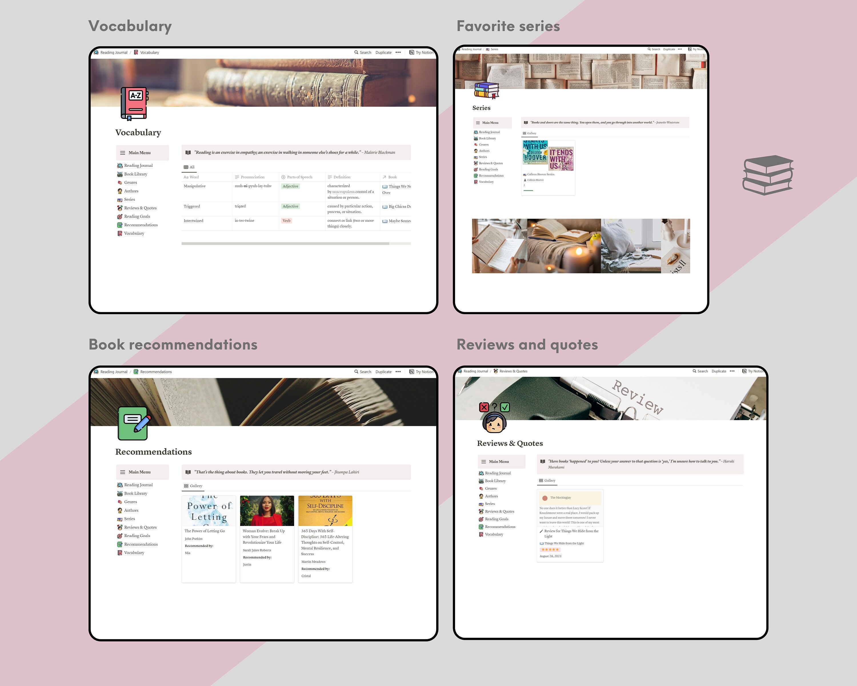 Reading Journal Notion Template Reading Tracker Notion Book Tracker ...