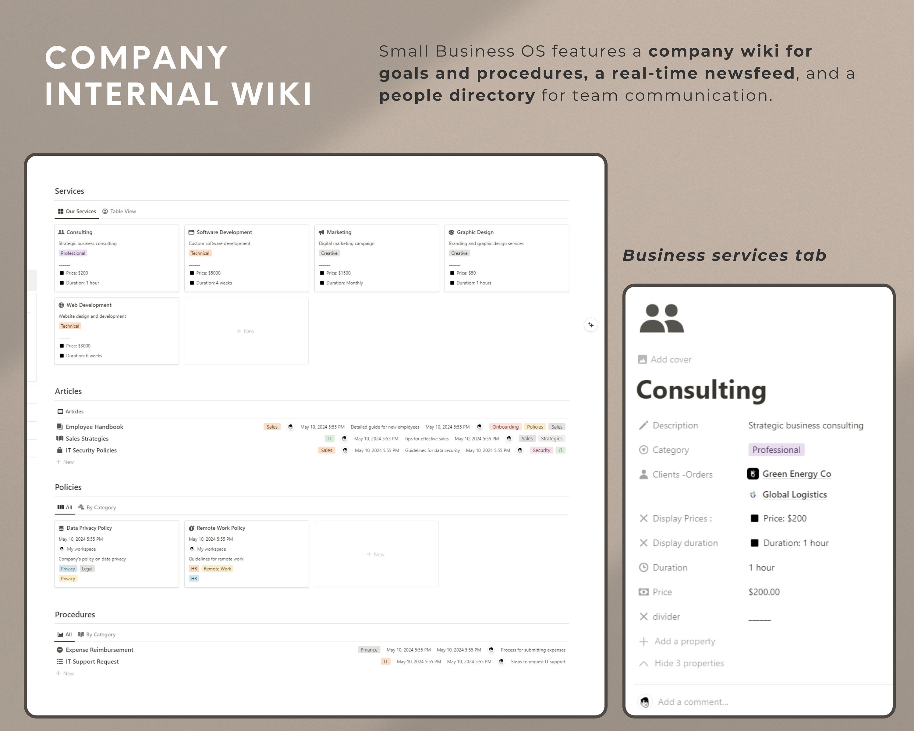 Notion Small Business OS Template Notion Planner Project Management ...