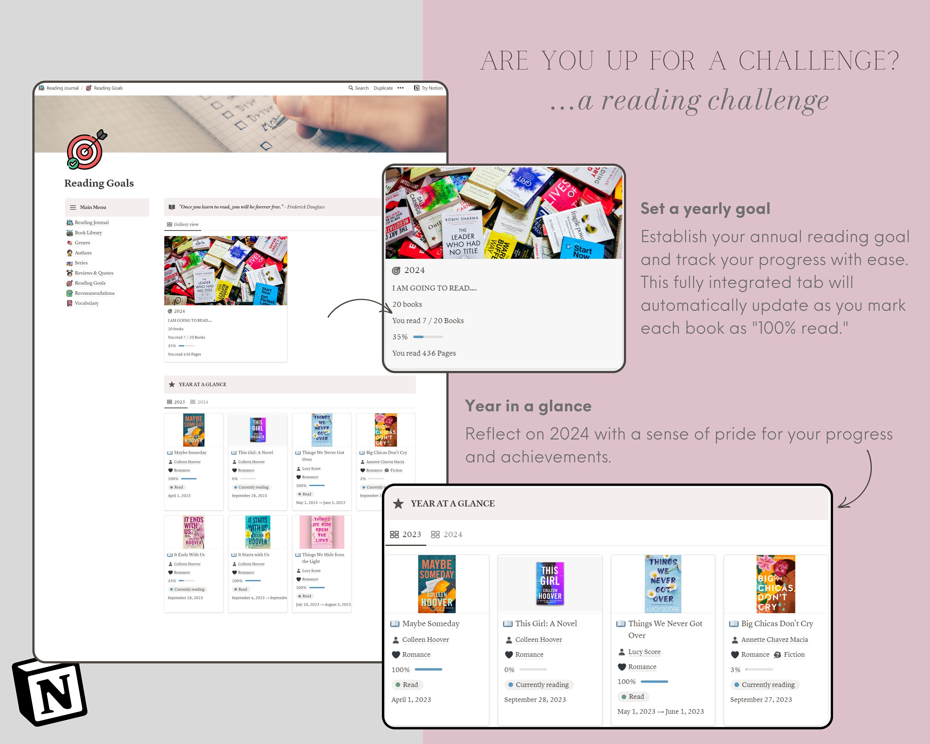 Reading Journal Notion Template Reading Tracker Notion Book Tracker ...