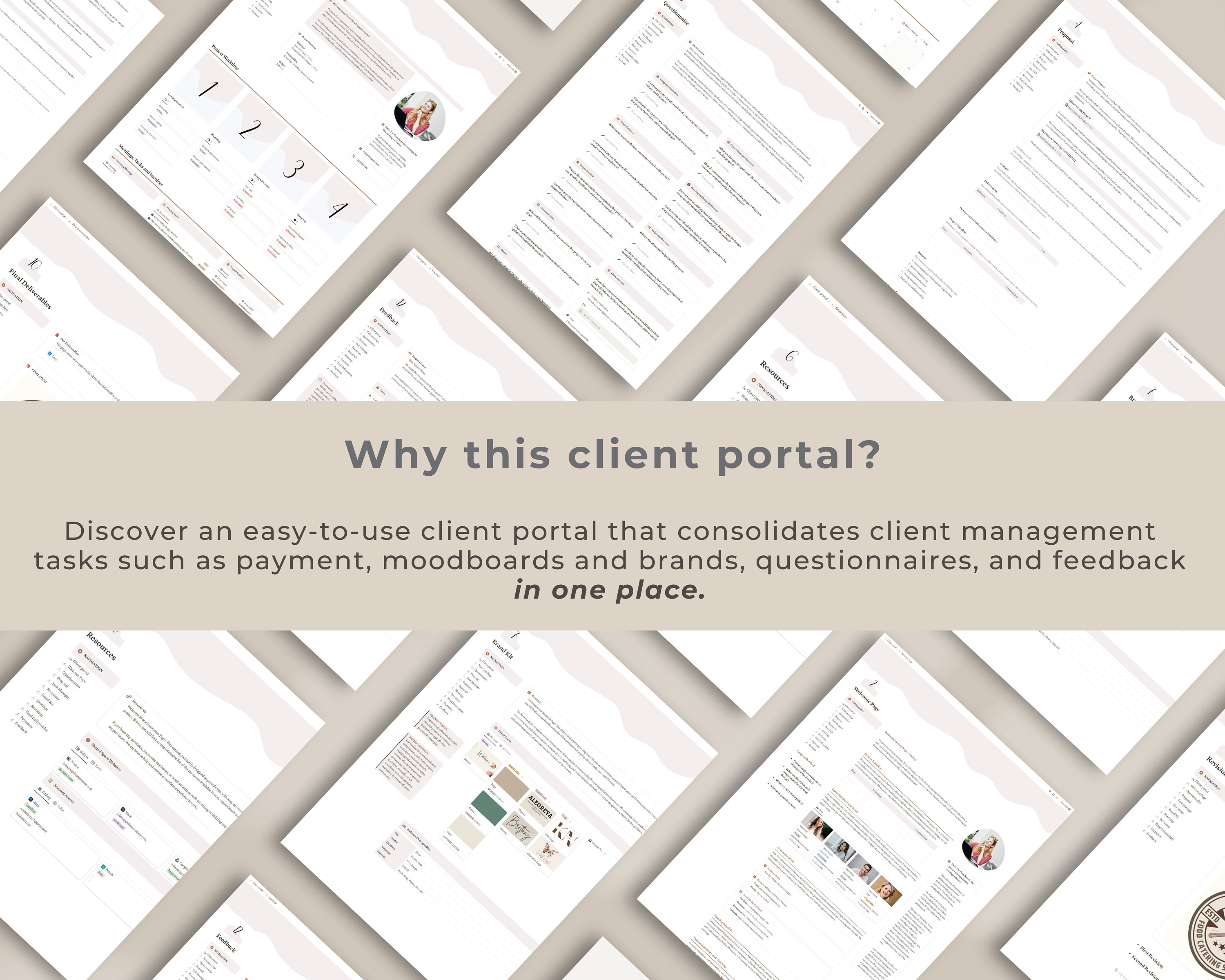 Client Portal Notion Template Project Management Dashboard Freelancer ...