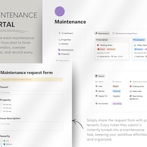 Notion Property Management Template | Real Estate Tracker, Tenant and ...