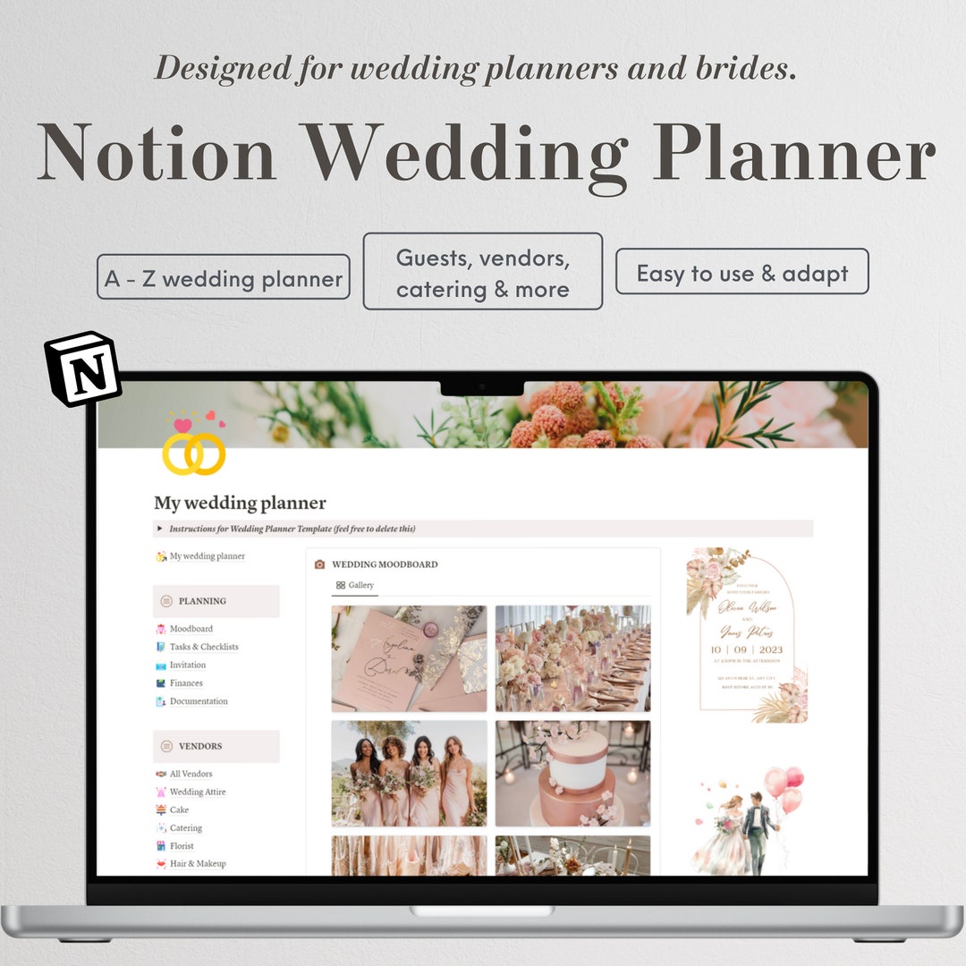 Wedding Planner Notion Template Wedding Program Planner Wedding ...