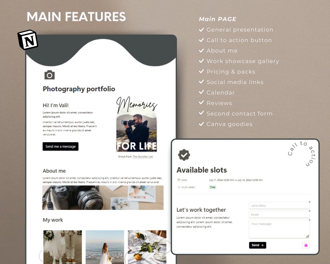 Photography Service Price List Template Photographer Portfolio Website ...