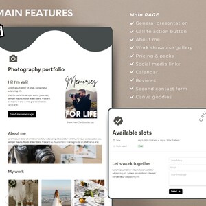 Photography Service Price List Template Photographer Portfolio Website ...