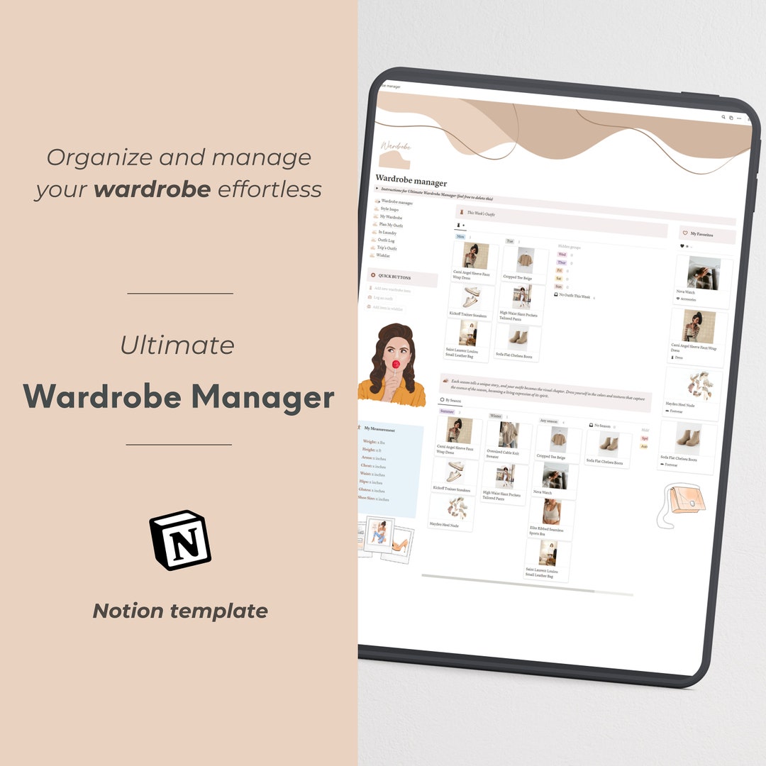 Notion Template Wardrobe Manager Outfit Planner Notion Dashboard ...