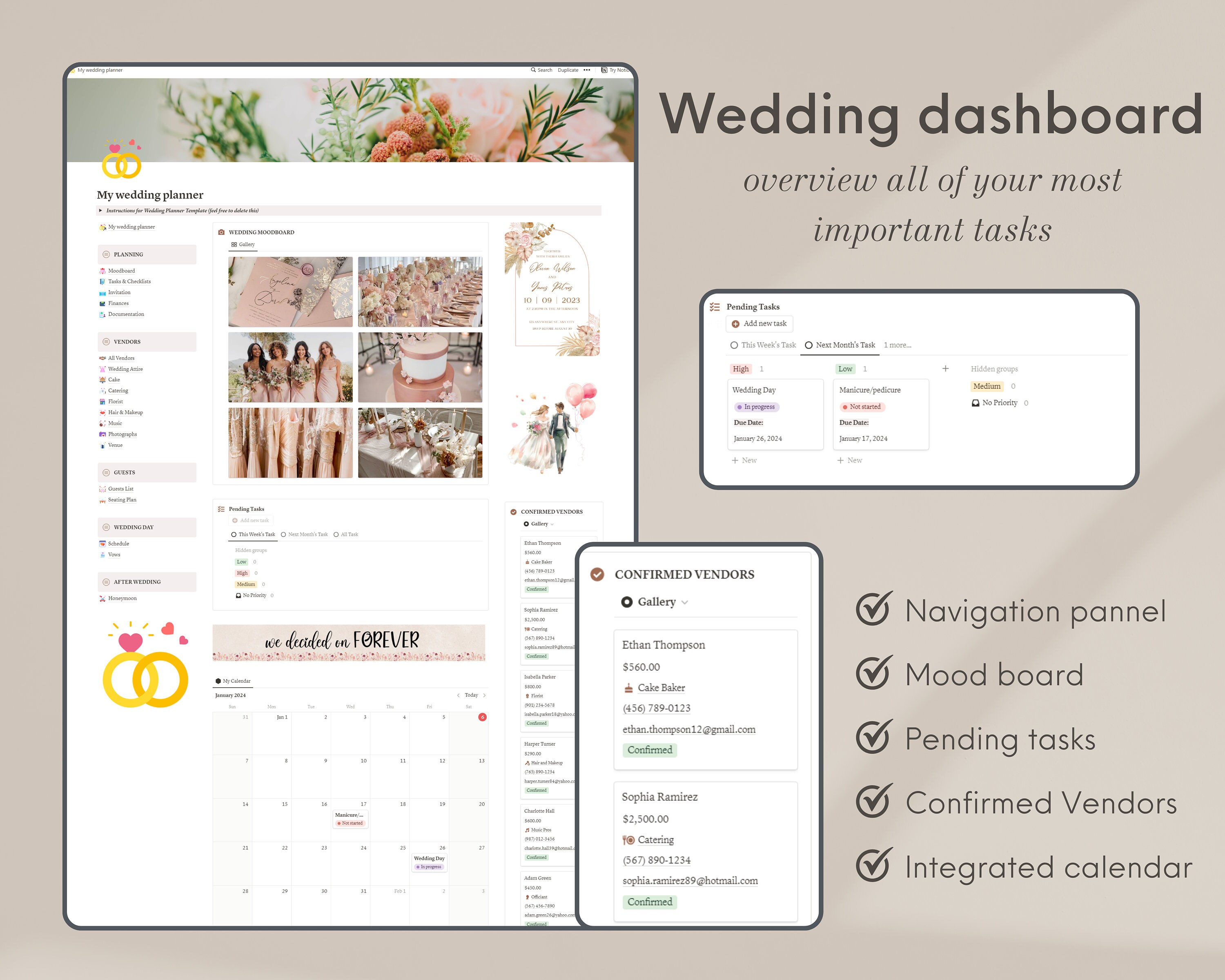 Wedding Planner Notion Template Wedding Program Planner Wedding ...