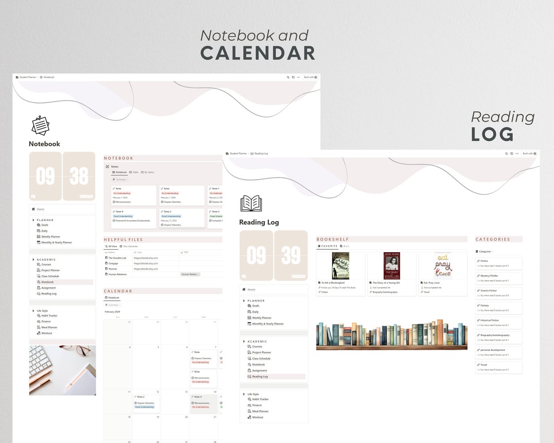 Academic Planner Notion Template University Student Planner College ...