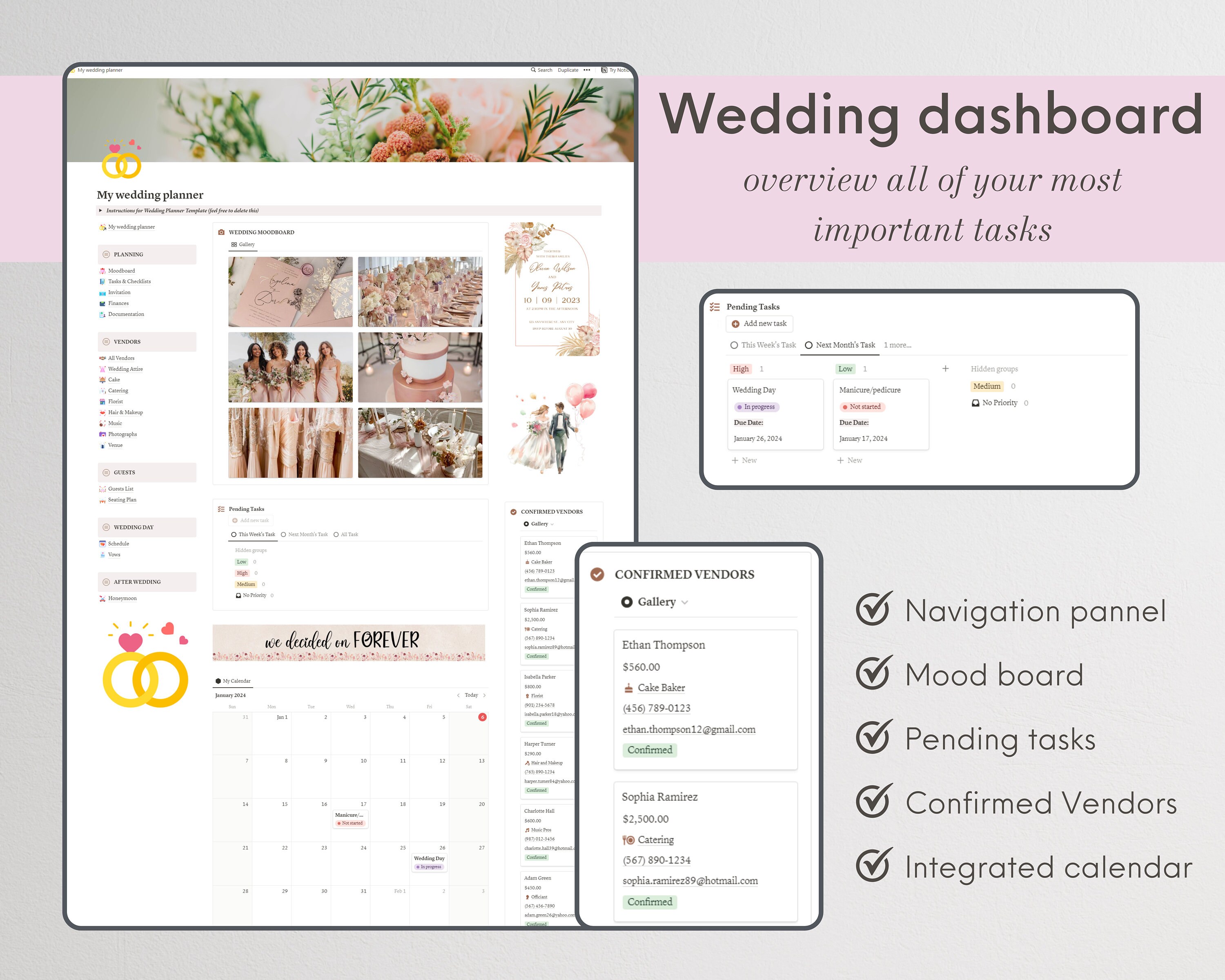 Wedding Planner Notion Template Wedding Program Planner Wedding ...