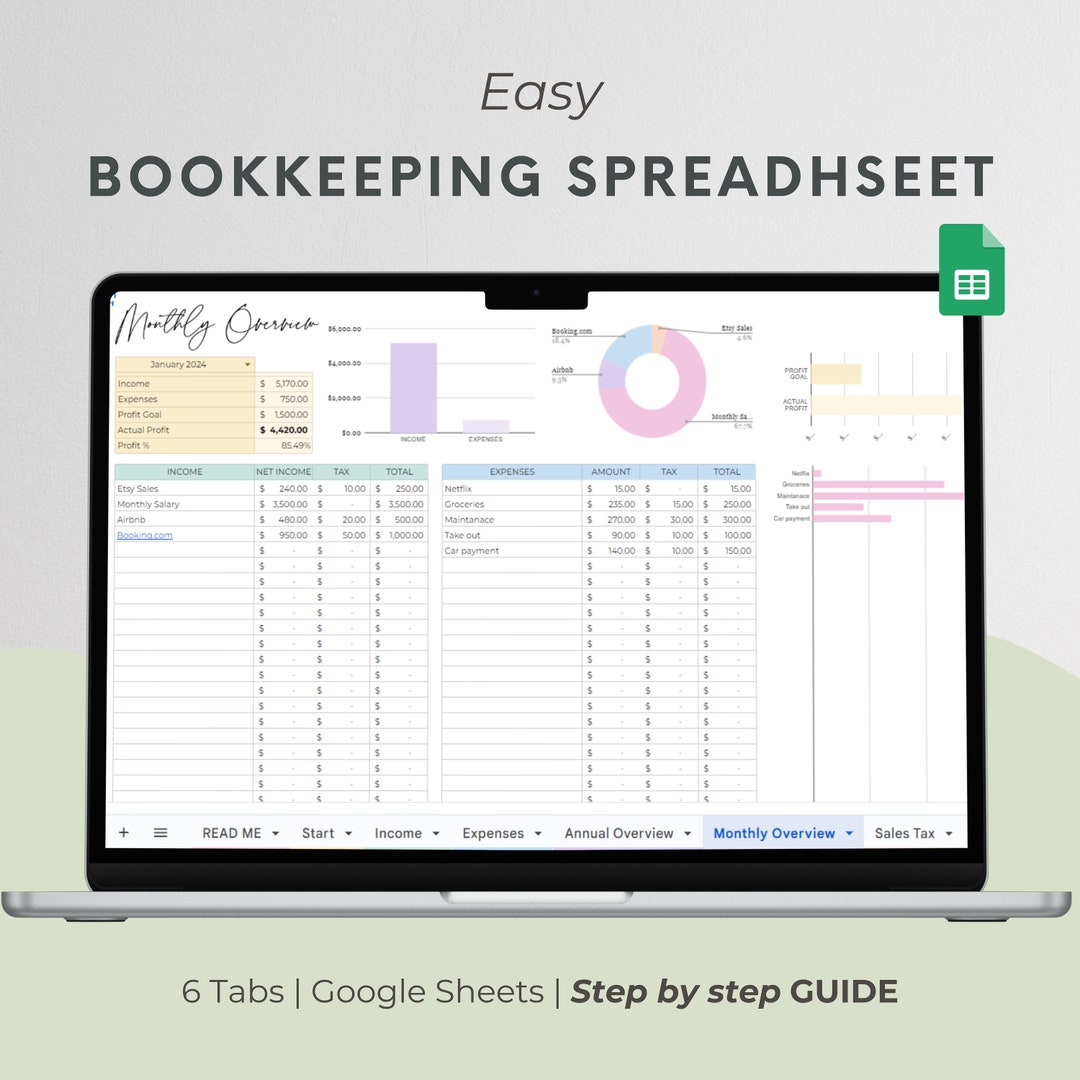 Bookkeeping Spreadsheet for Small Business Budget Spreadsheet Etsy ...