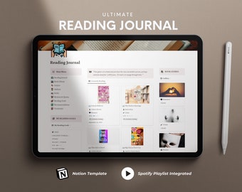 Bookshelf Notion Template Notion Reading Journal Template Book Tracker ...