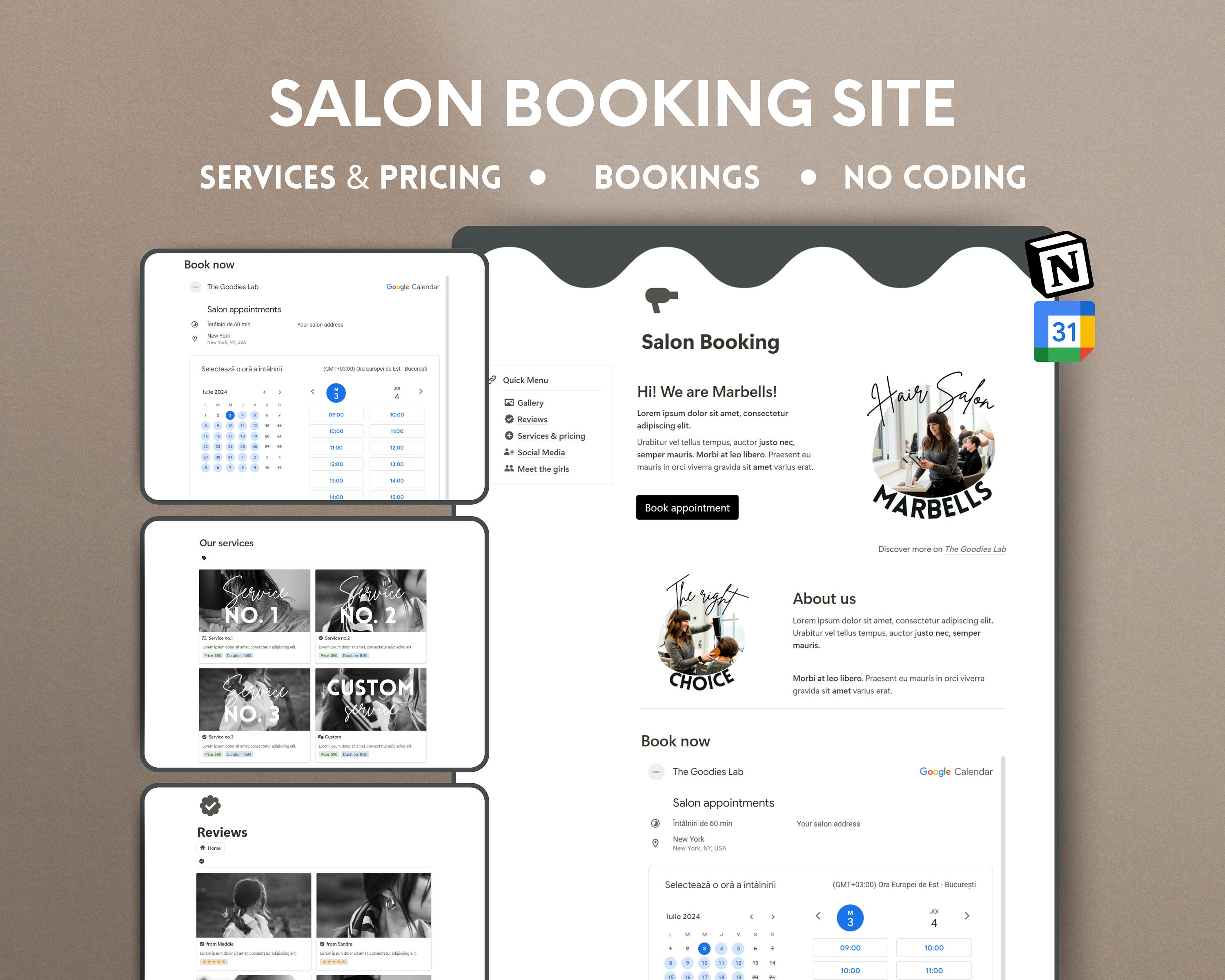 Client Booking Salon Website Template Hair Salon Site Beauty Salon ...