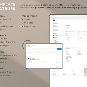 Notion Small Business OS Template Notion Planner Project Management Business Planner Notion ...