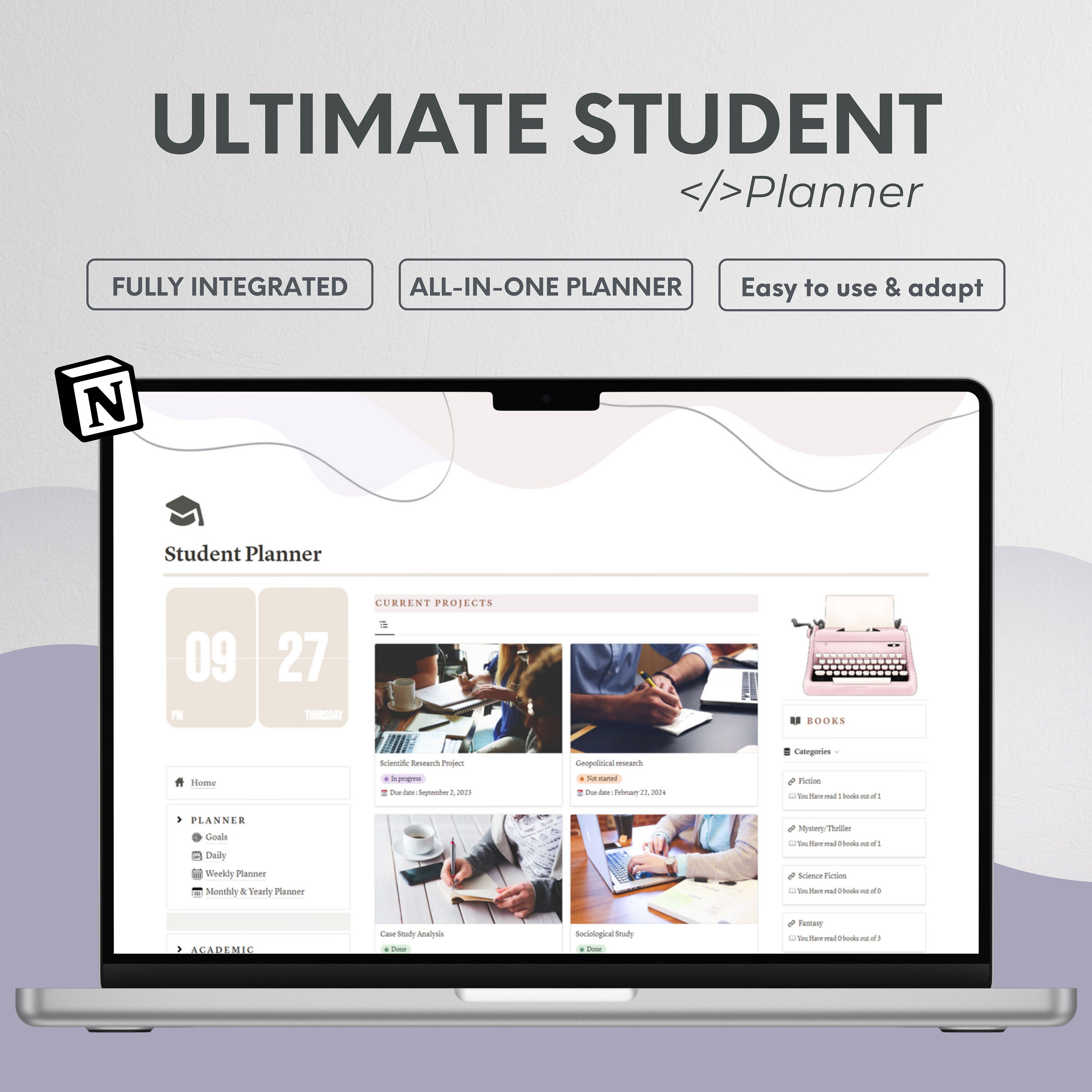 Academic Planner Notion Template University Student Planner College ...